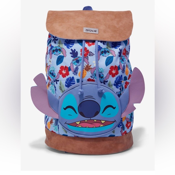 Bioworld | Bags | Disney Bioworld Stitch Face Pocket Slouch Backpack ...